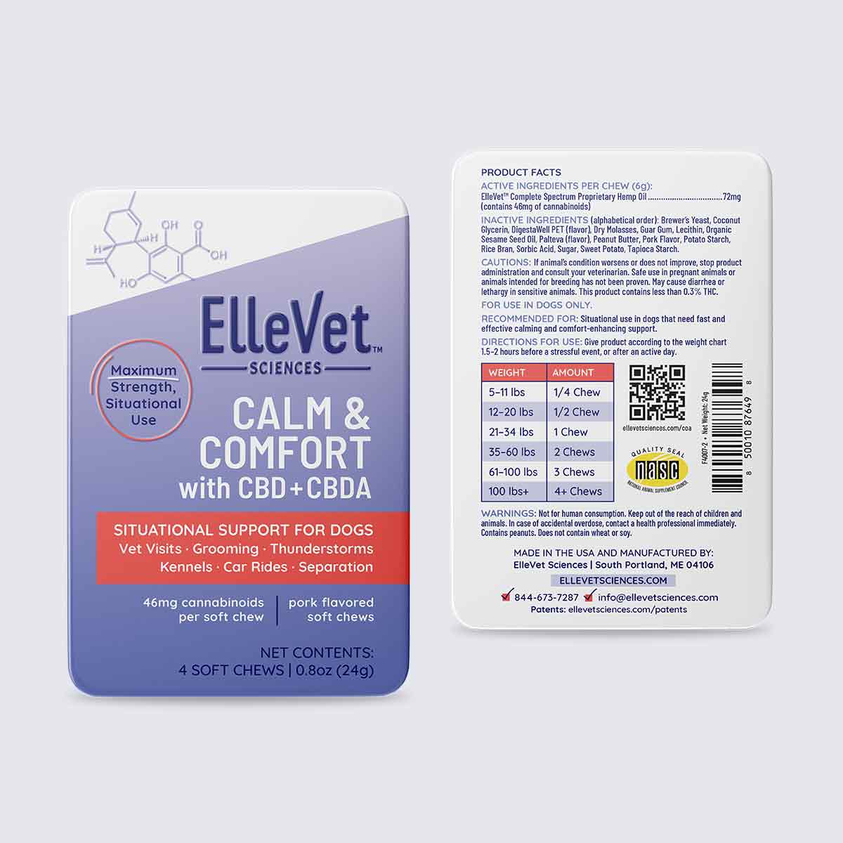 Calm and Comfort Chews for Dogs | ElleVet Sciences